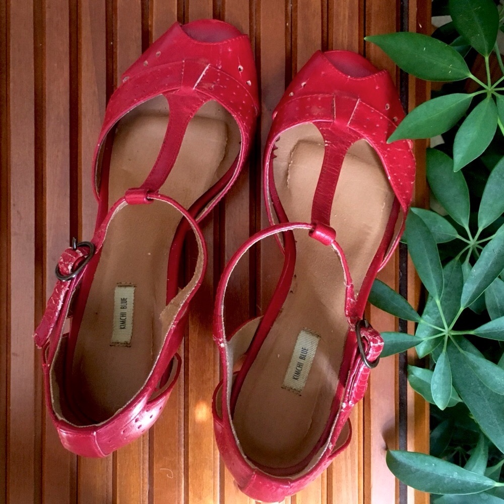 Urban Outfitters Red Pump Heal Shoe - Gem